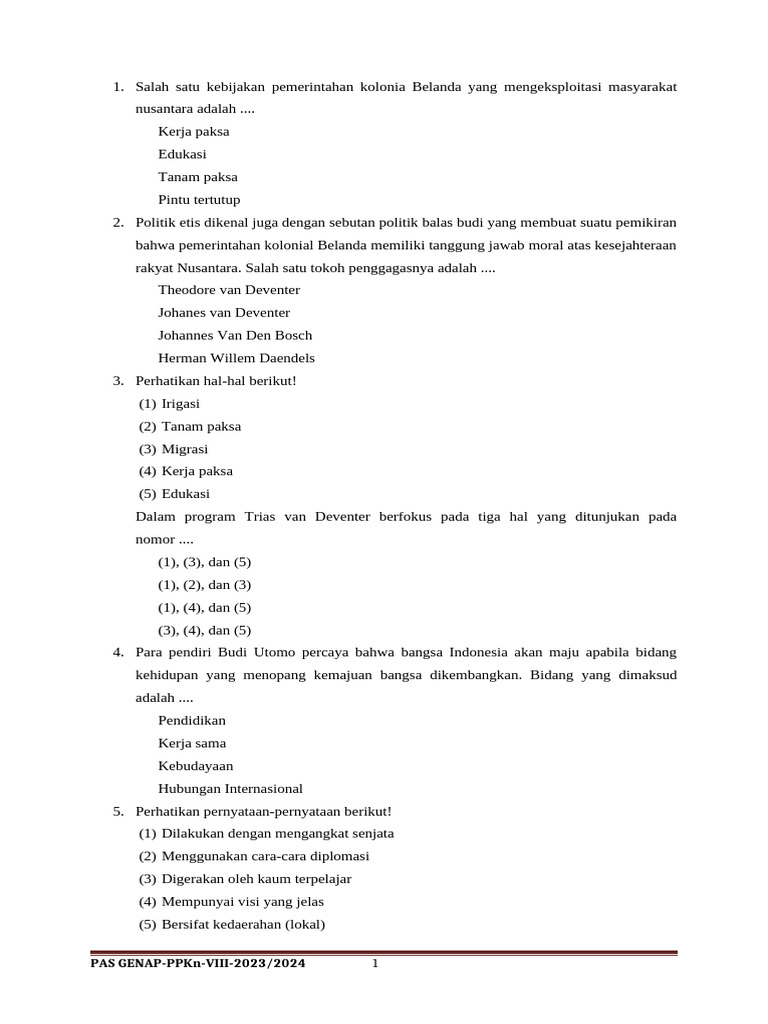 Soal Pas PPKN Kelas 8 | PDF | Politik | Perjalanan