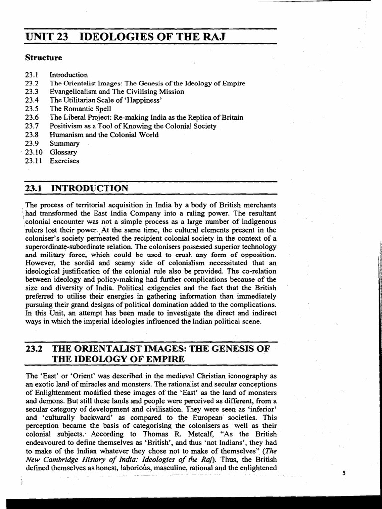 Ideologies of The Raj Ignou-1 | PDF