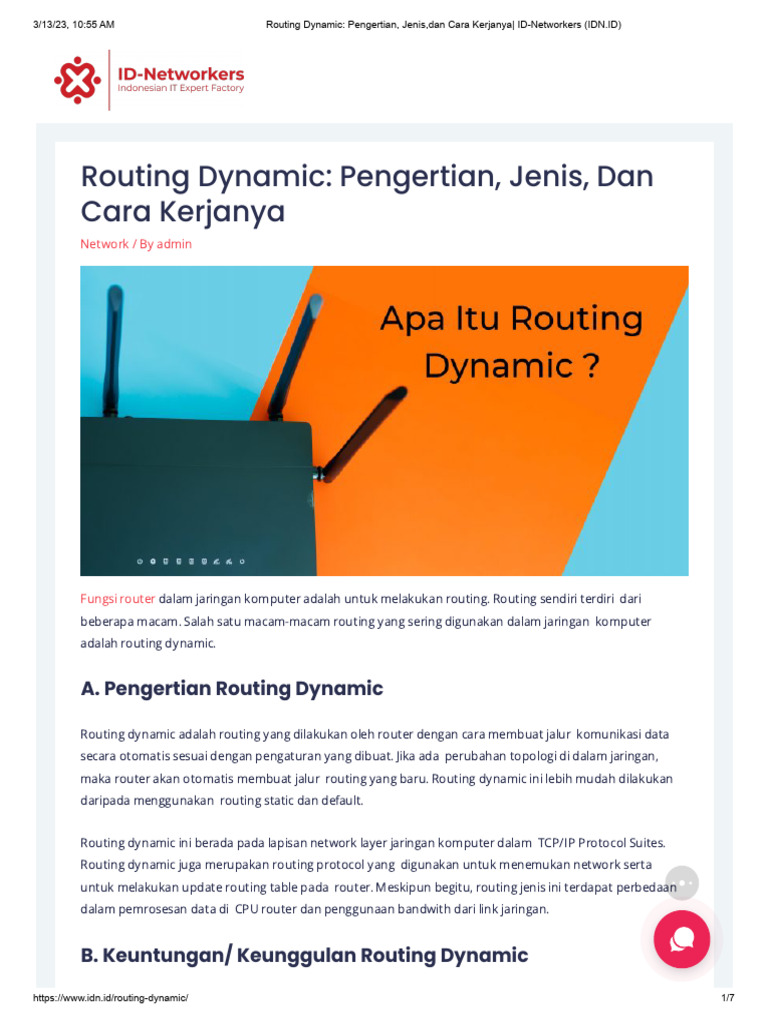 Routing Dynamic | PDF | Komputer