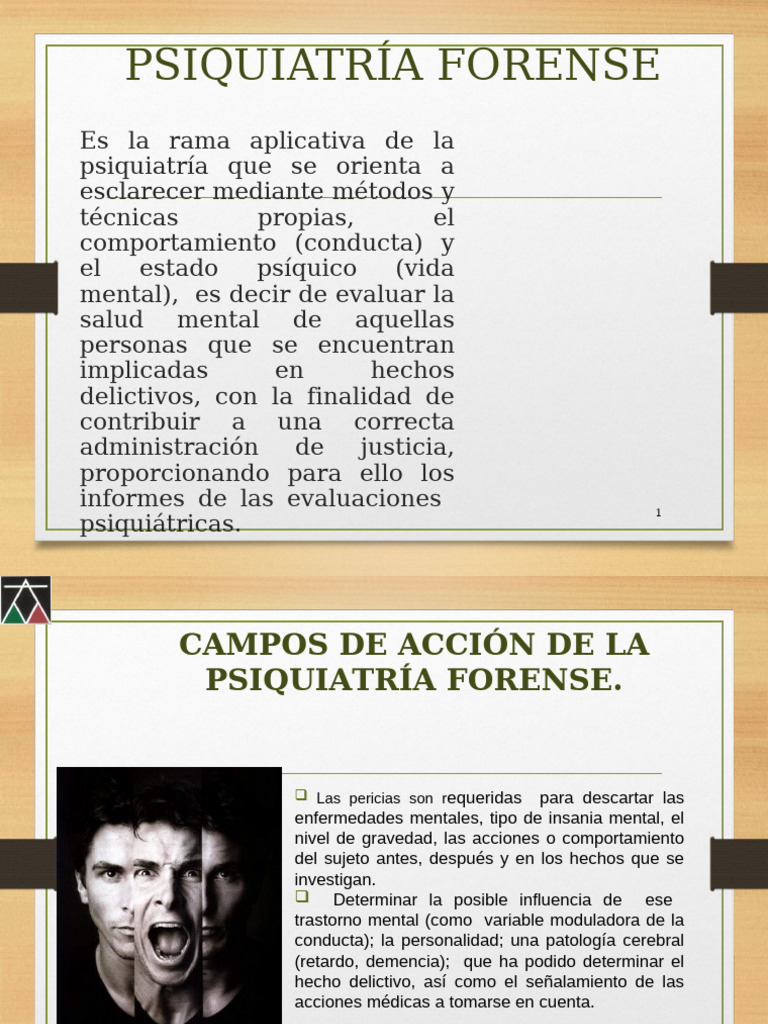 Psiquiatría Forense: Evaluación Mental en Delitos | PDF | Trastorno ...