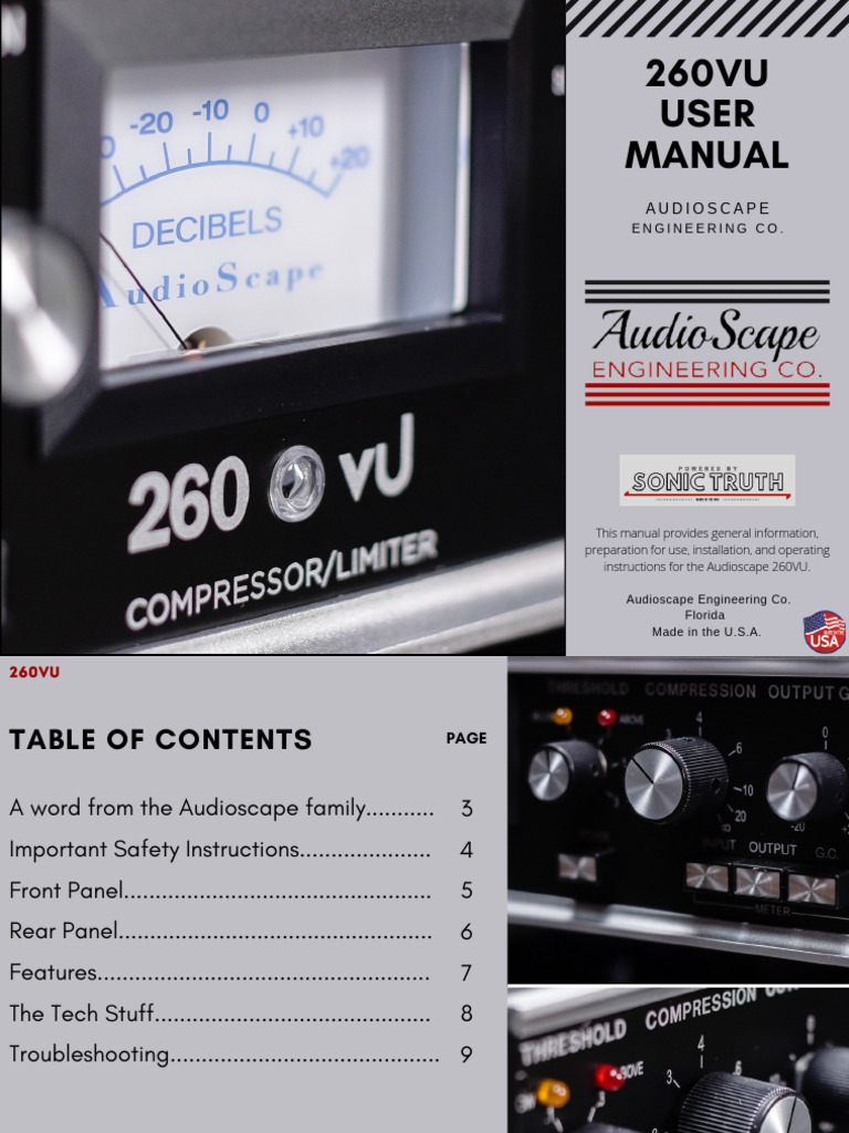 Audioscape 260 VU Manual | PDF | Electrical Connector | Computer Engineering
