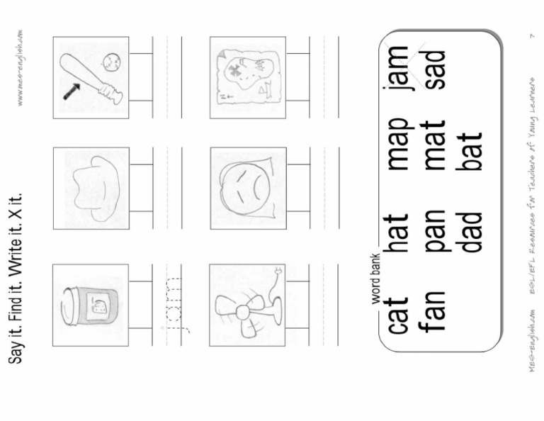 Say it Find it Write it Phonics Short A | PDF