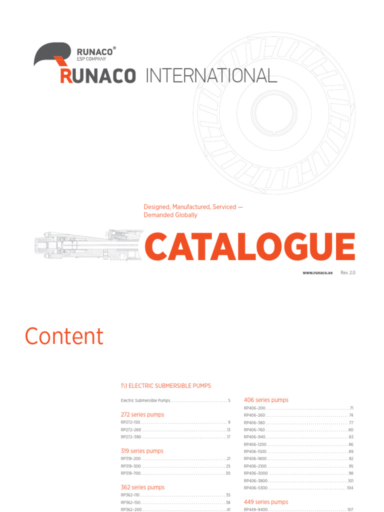 RUNACO ESP catalogue | PDF | Stainless Steel | Pump