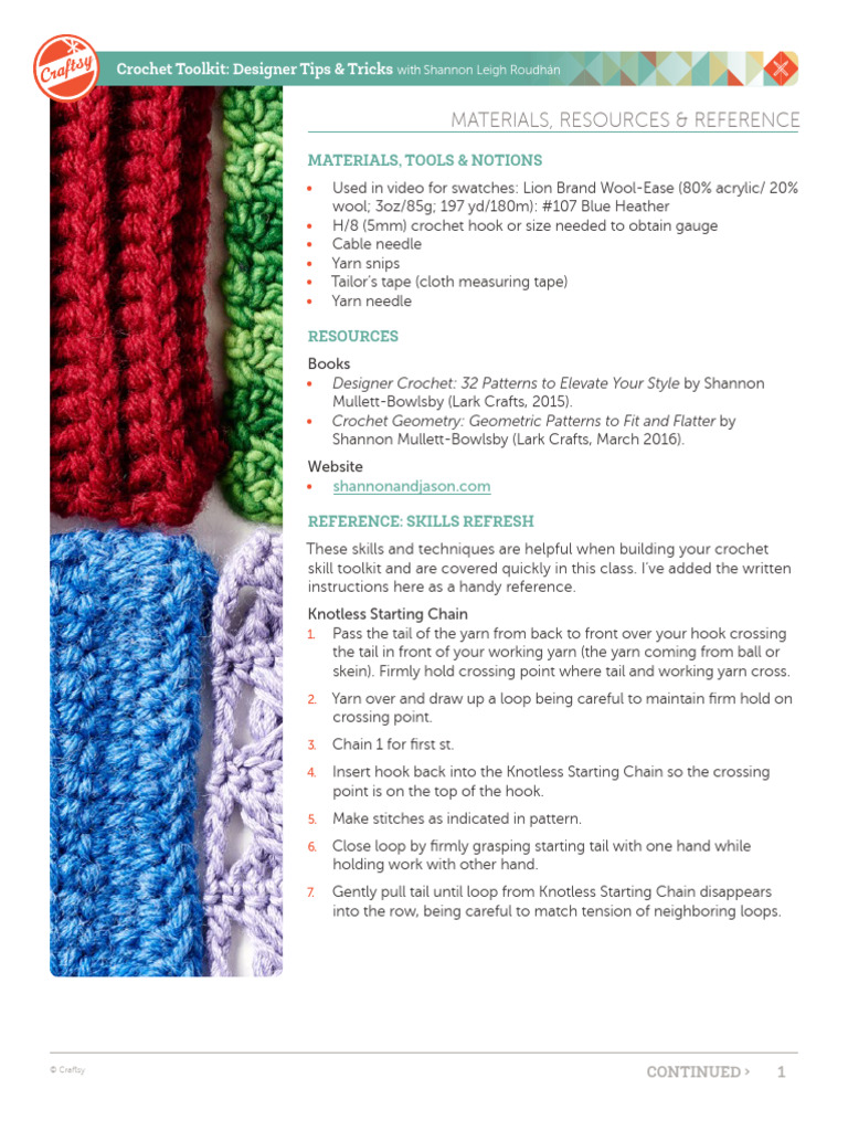Knotless Crochet Techniques Explained | PDF | Crochet | Yarn