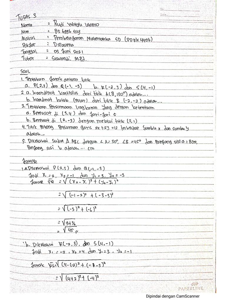 Rudi Wahyu Utomo - 856996419 - Matematika 3 | PDF