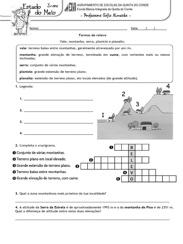 Formas de Relevo: Vale, Montanha e Planície | PDF