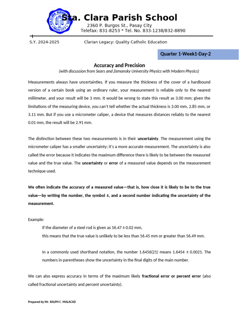 Accuracy and Precision | PDF | Significant Figures | Numbers