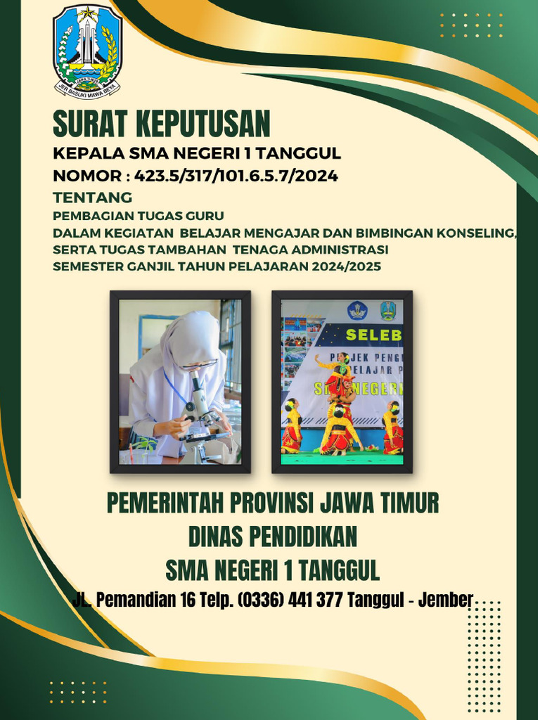 SK Pembagian Tugas Semester Ganjil 2024-2025 | PDF