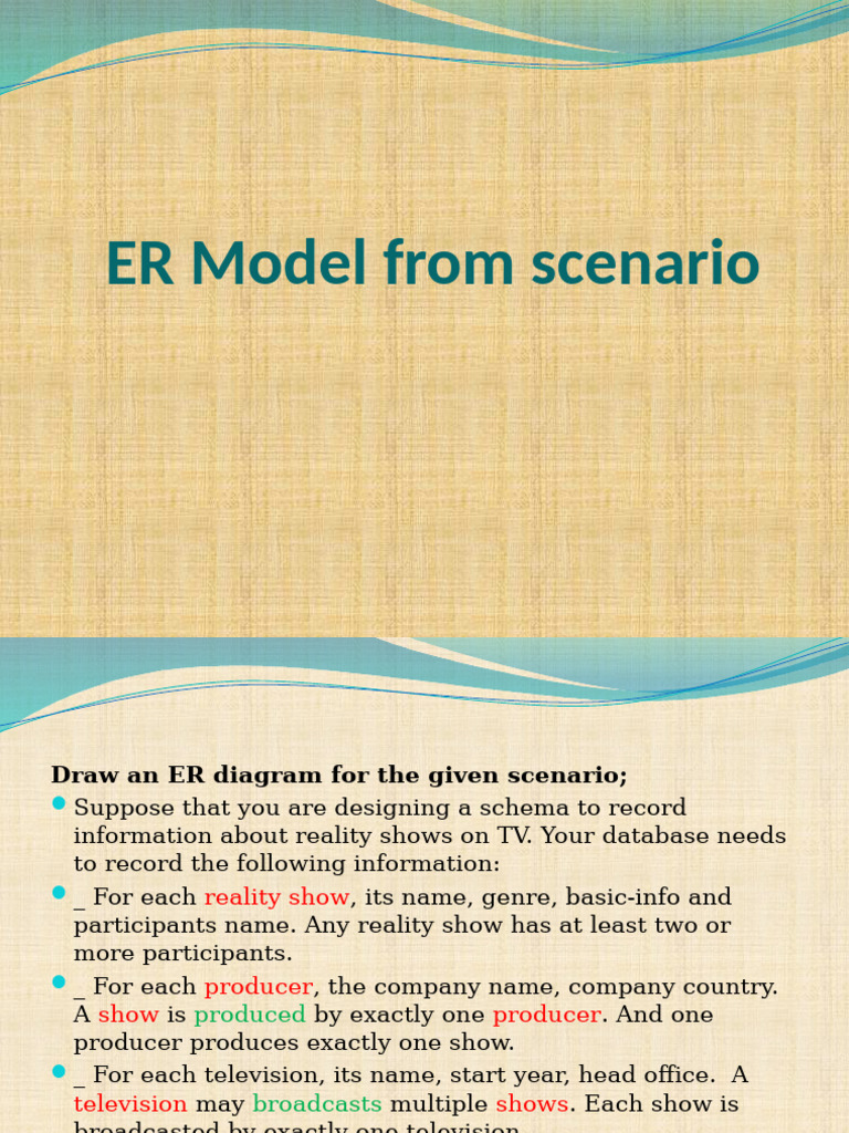 ER MODEL Scenario and Er Model | PDF | Career & Growth | Business