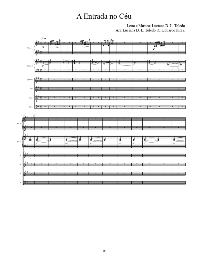 A Entrada No Céu - PIANO e CORO | PDF