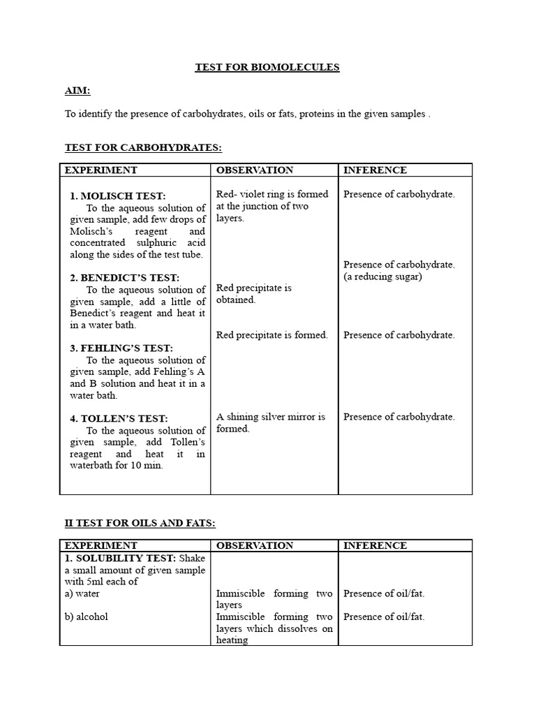 24-25 - Gr.12 - BIOMOLECULES TEST | PDF | Precipitation (Chemistry ...
