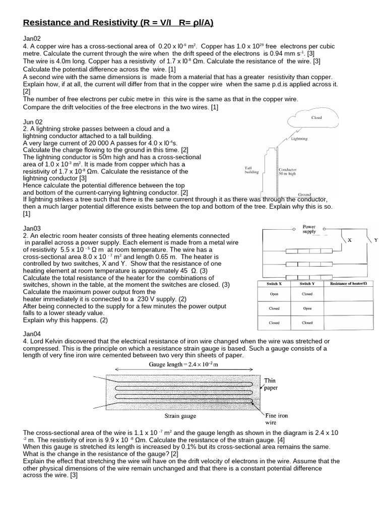 Resistance and Resistivity Qs(1) | PDF | Electrical Conductor ...
