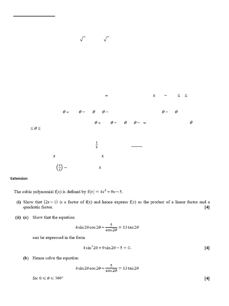 Trigonometry Problems and Solutions | PDF | Trigonometry | Elementary ...