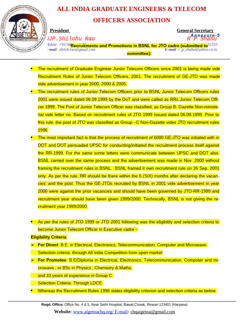 Annexure - 5 Submission To Batra Committee | PDF | Business | Finance & Money Management