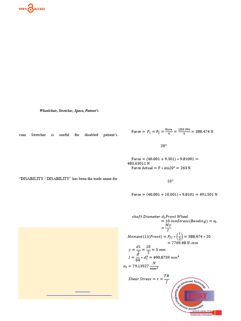 Design and Fabrication of Wheelchair CUM Stretcher: Yash Shah, Neel Patel, Nischay Patel, Shail ...