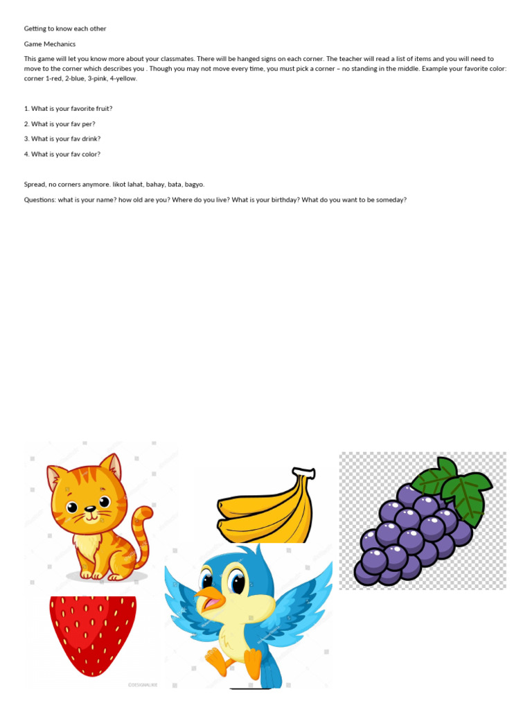 Getting to know each other | PDF