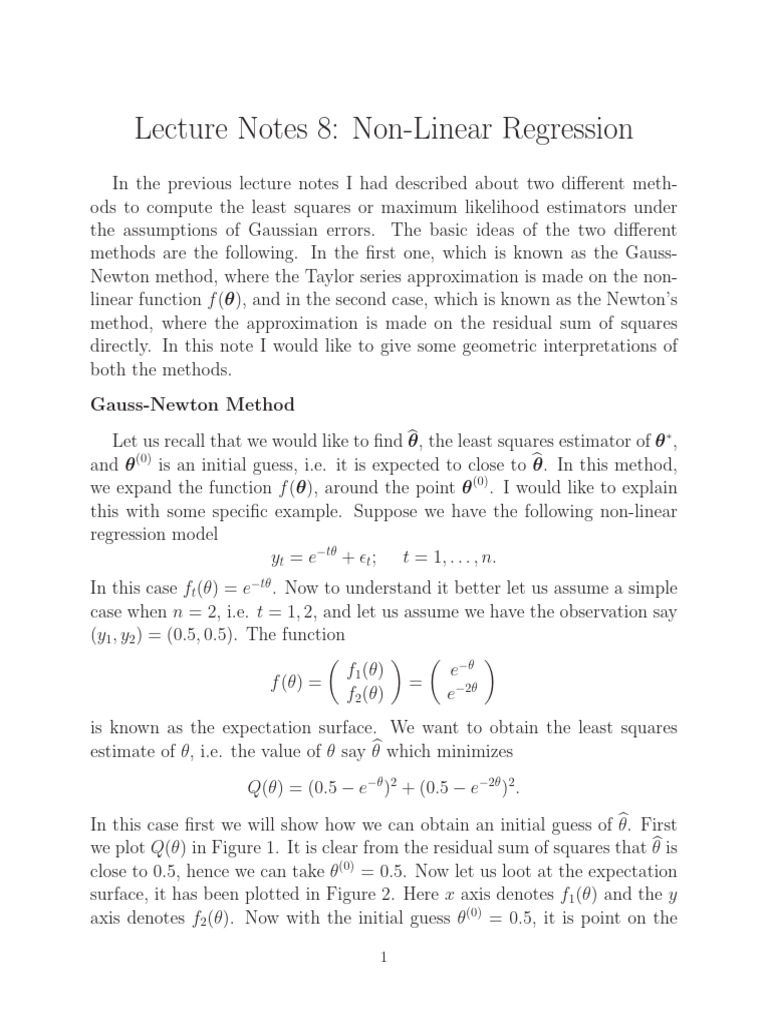 Lec Note 8 2024 | PDF | Least Squares | Regression Analysis