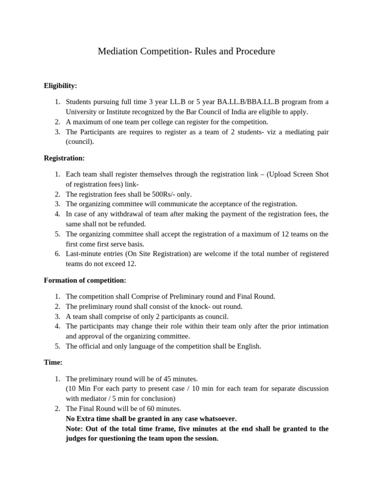 Rule Book and by Laws of Competition | PDF | Public Law | Government
