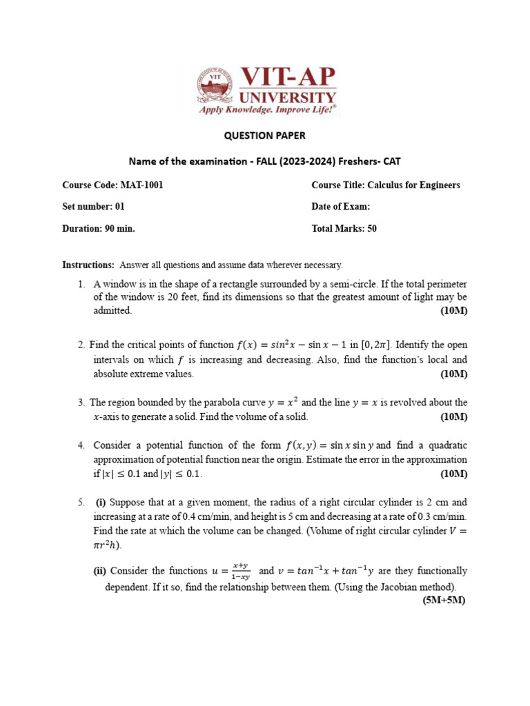 D2 Slot Question Answer Key | PDF | Function (Mathematics) | Volume