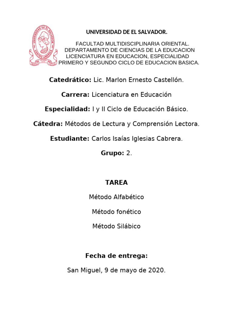 Métodos de Lectura y Comprensión Lectora | PDF | Sílaba | Fonética