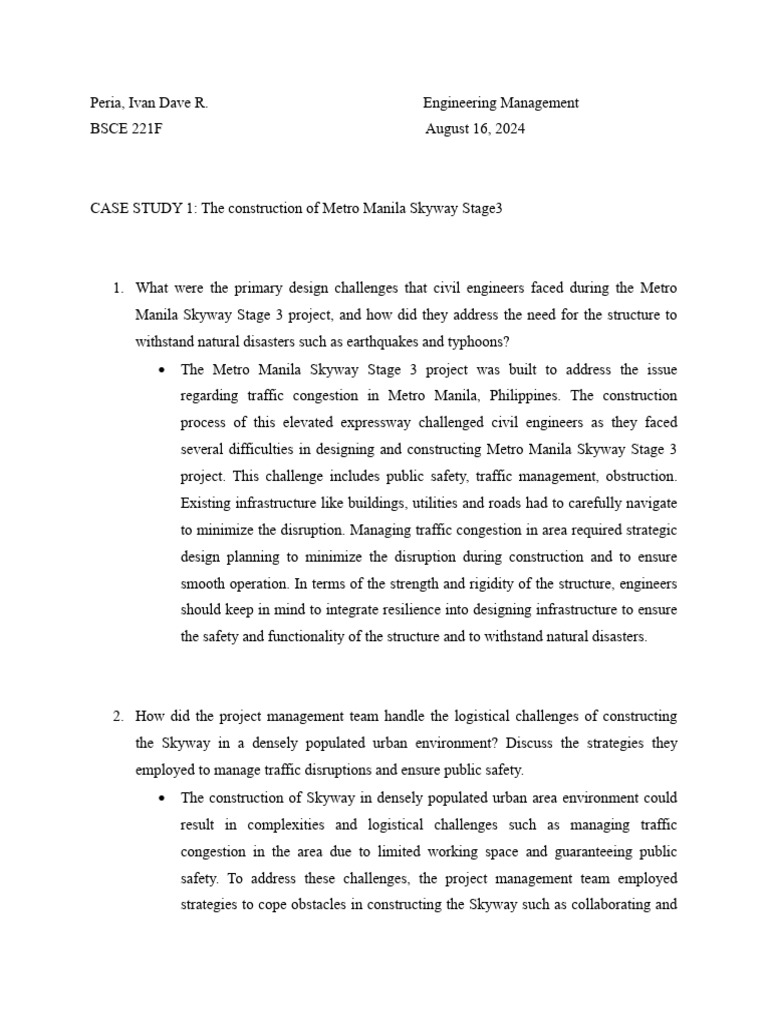 Activity 2M-Case Study 1 | PDF | Manila | Metro Manila