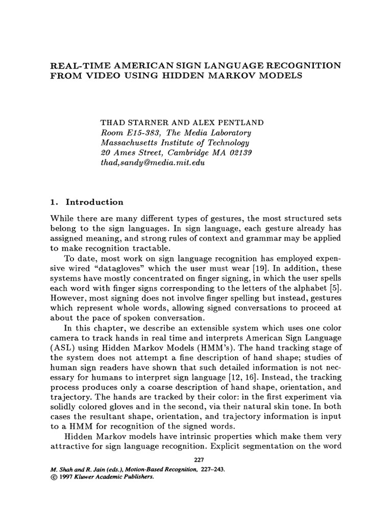 Real-Time American Sign Language Recognition | PDF | American Sign Language | Sign Language