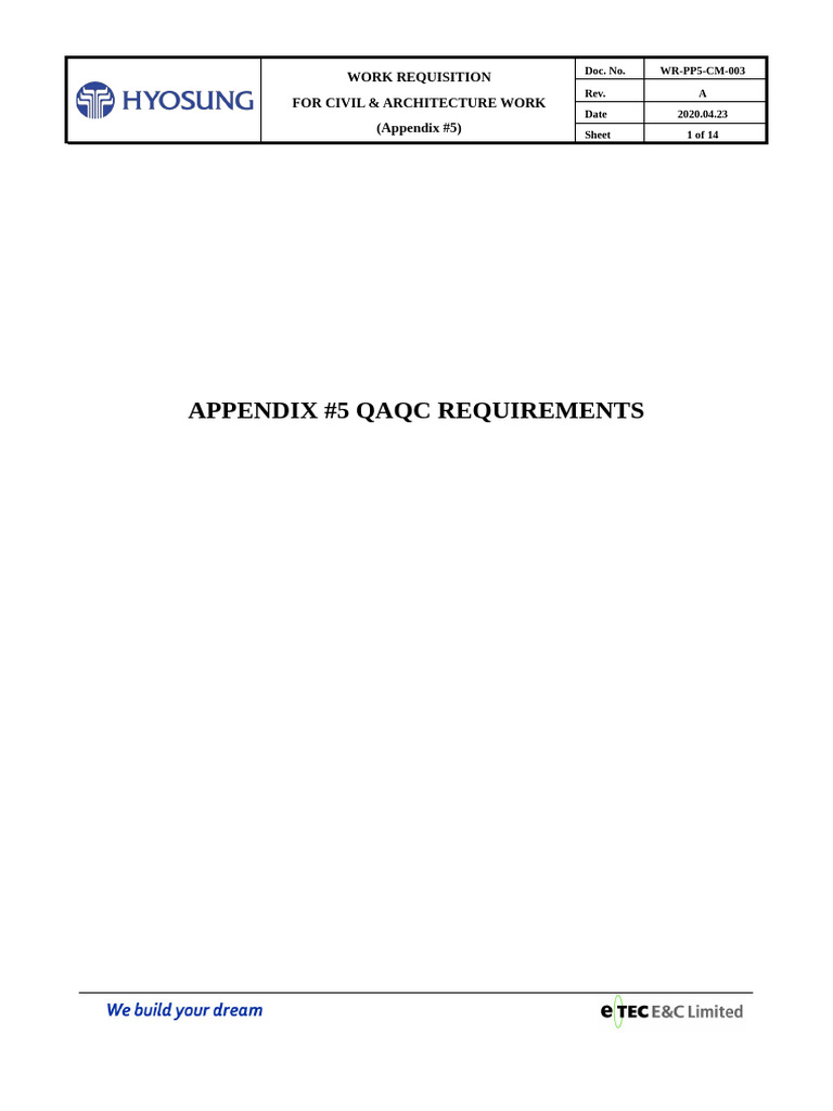 Appendix_5 General QC Requirements Rev. A_QC modified | PDF | Specification (Technical Standard ...