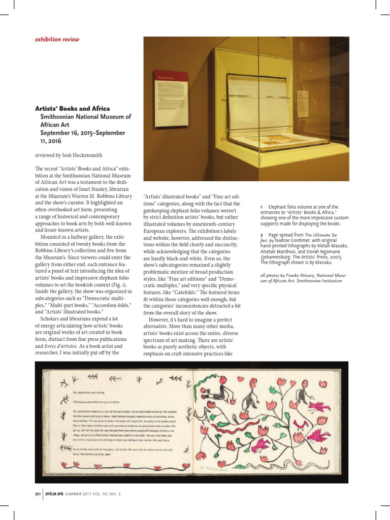 Exhibition Review by Josh Hockensmith in African Arts Summer 2017 | PDF ...