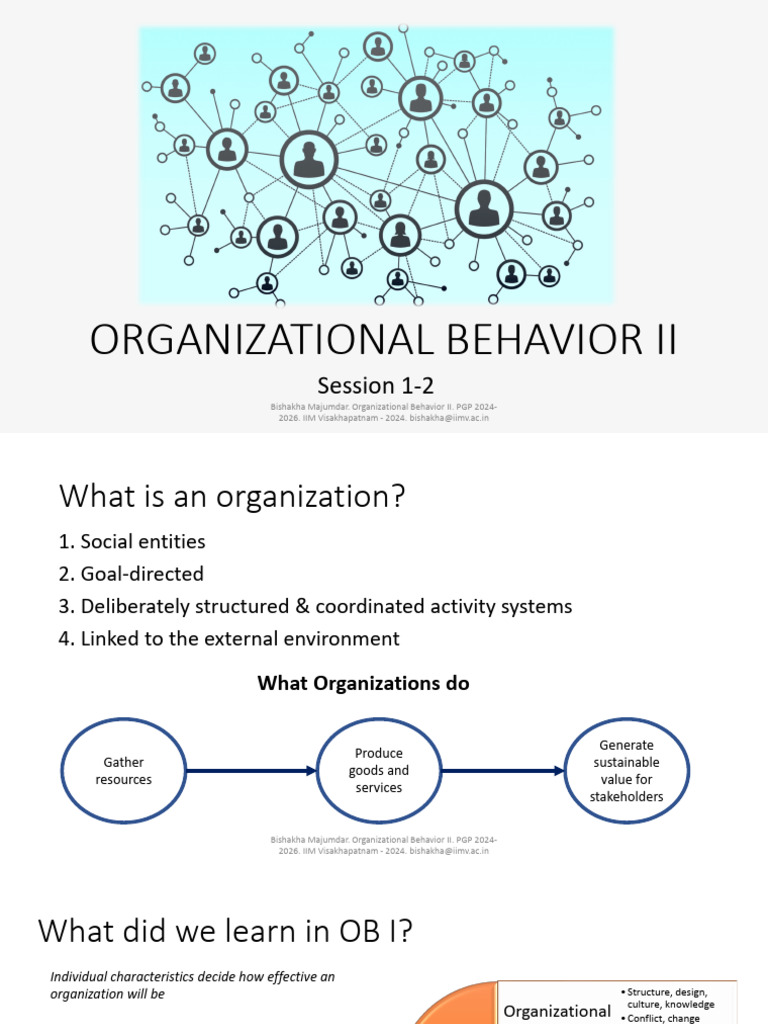 Handout - 2024 - OB II Session 1 - 2 | PDF | Organizational Behavior ...