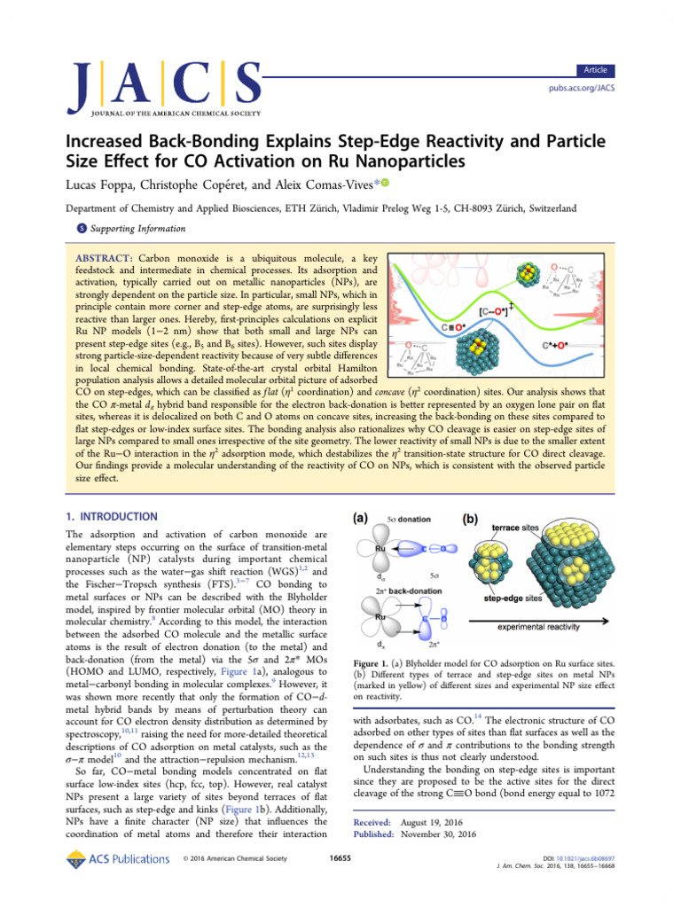 Increased Back-Bonding Explains Step-Edge Reactivity and Particle | PDF ...