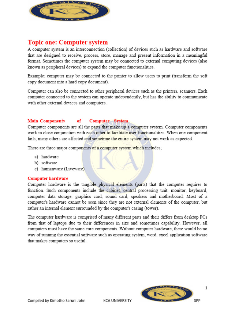 Computer System | PDF | Random Access Memory | Central Processing Unit Computer System | PDF | Random Access Memory | Central Processing Unit