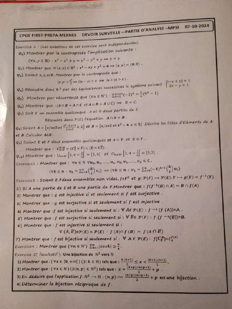 DC Mpsi Num 1 Math | PDF