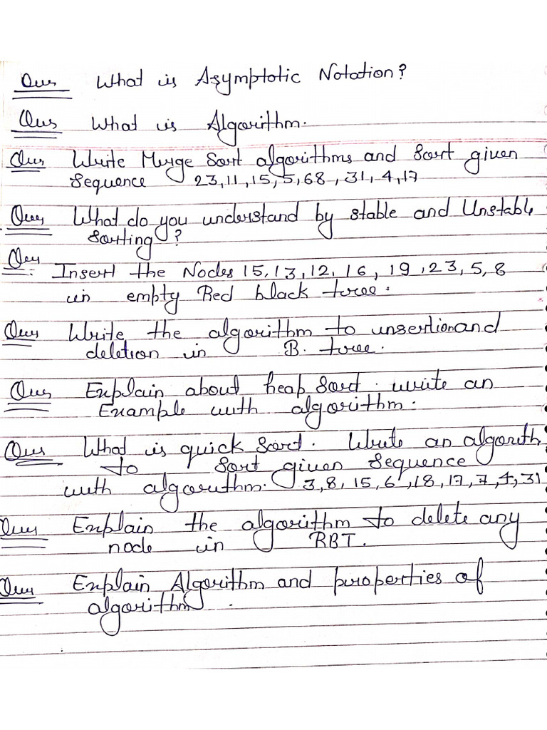 DAA Tutorial Sheet For ct1 | PDF