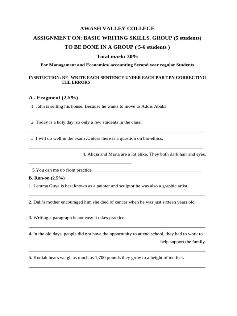 Basic Writing Skills Group Assignment | PDF | Penguin