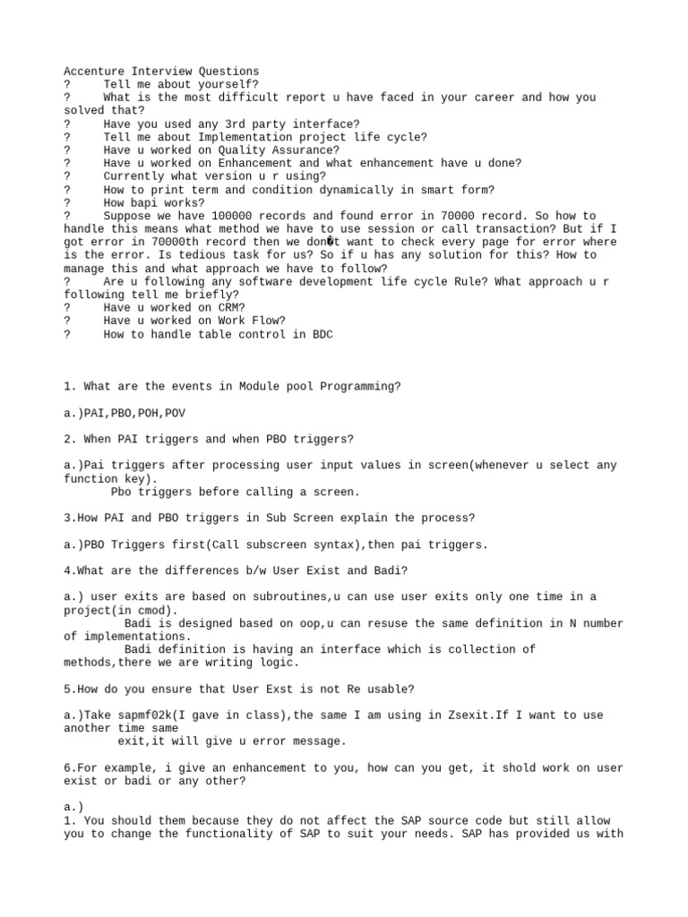 Accenture Interview Questions | PDF | Database Transaction | Computer Program