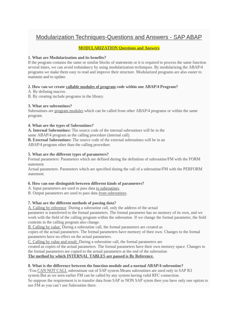 Modularization Techniques | PDF | Parameter (Computer Programming ...