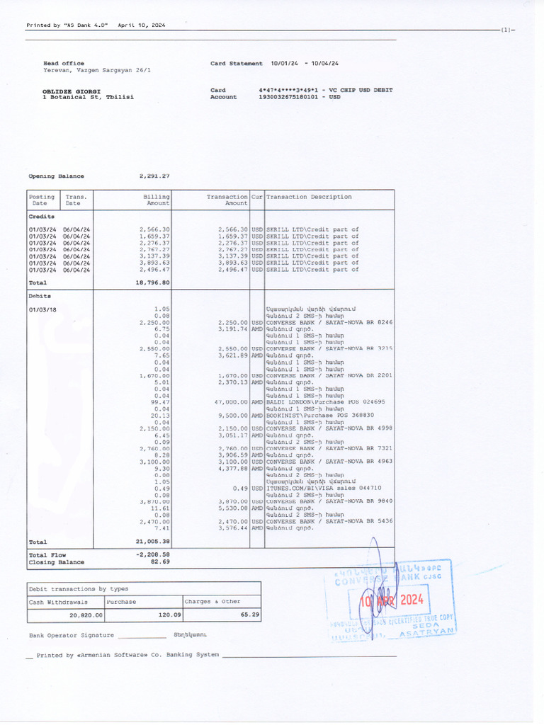 Converse Bank Statement | PDF