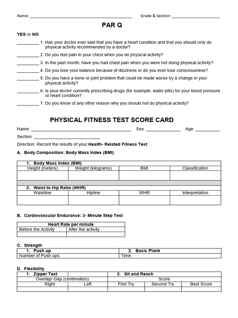 Par Q 1 | PDF | Wellness