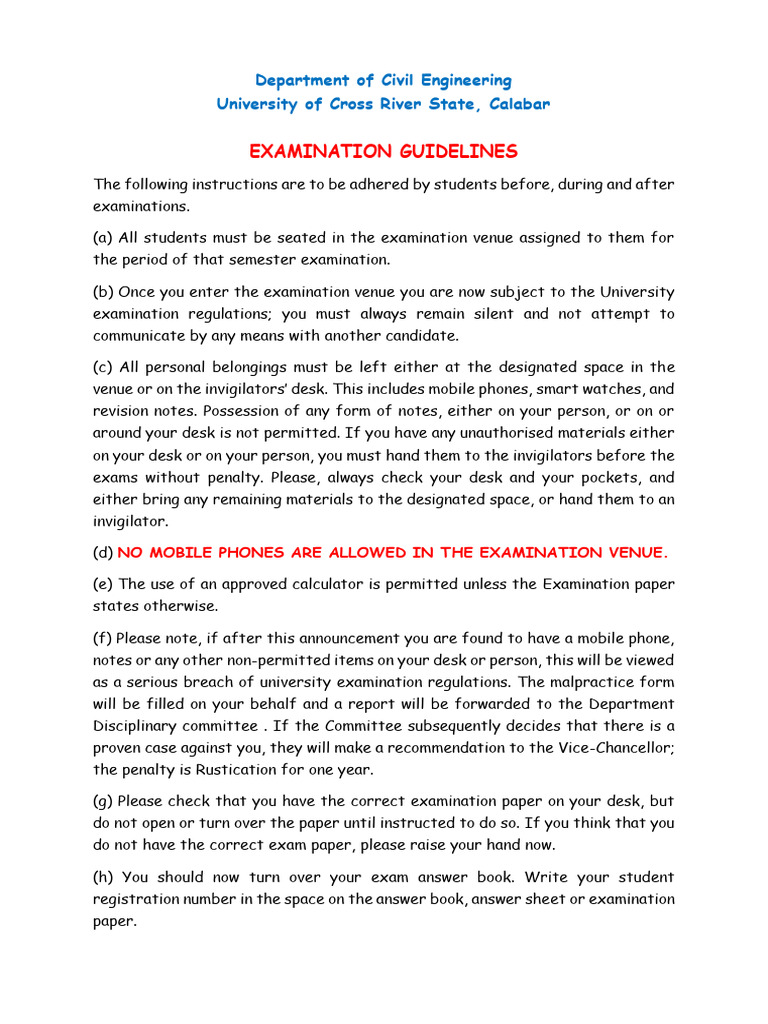 Civil Engineering Exam Guidelines | PDF | Career & Growth