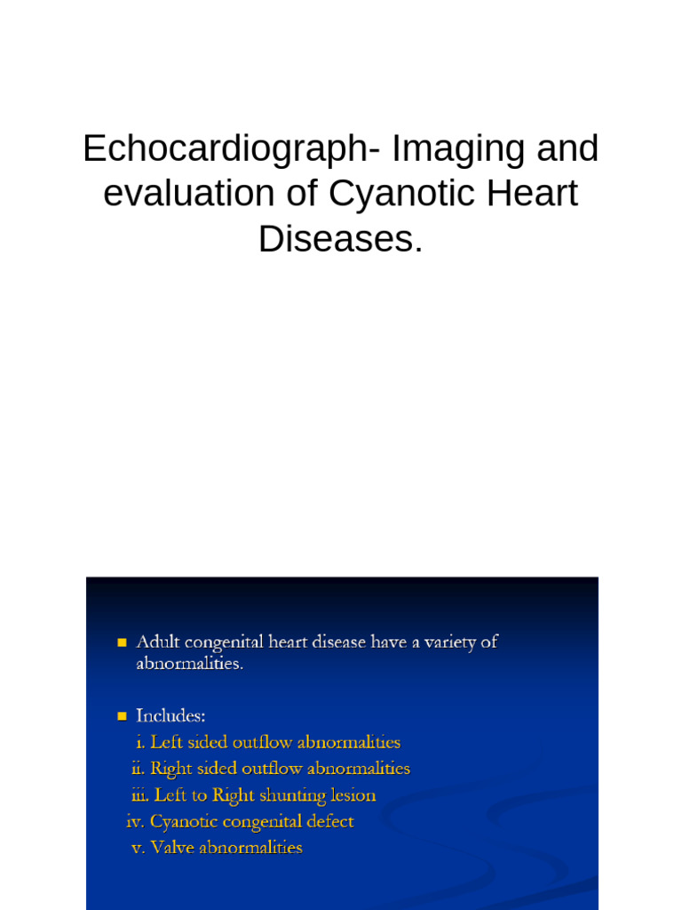 Echo in Cyanotic CHD | PDF