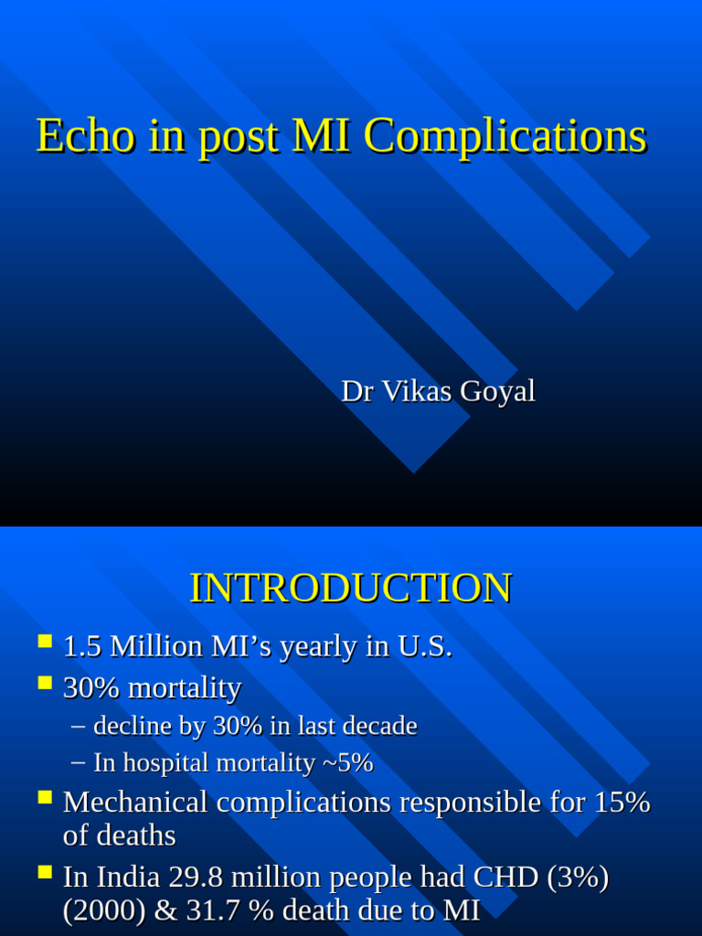 Echo in Post MI Complications | PDF | Myocardial Infarction | Cardiology