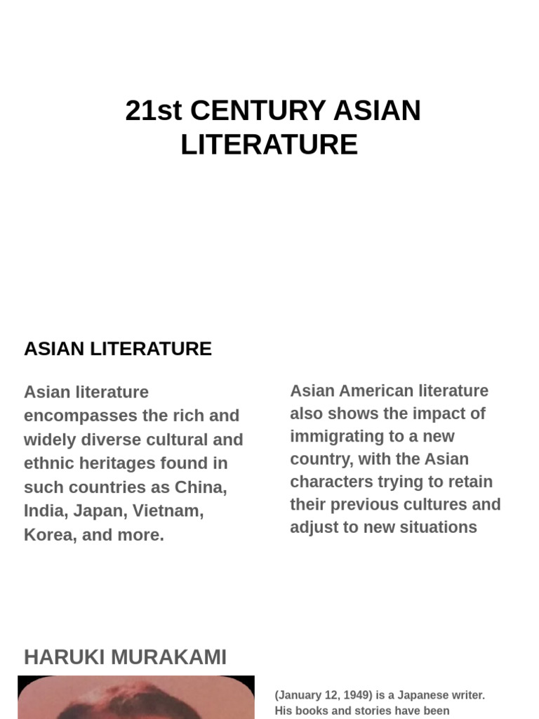 21st Literature ASIAN Literature | PDF