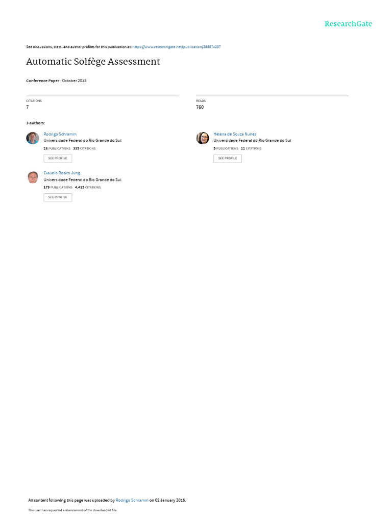 Automatic Solfège Assessment | PDF | Statistical Classification | Tempo