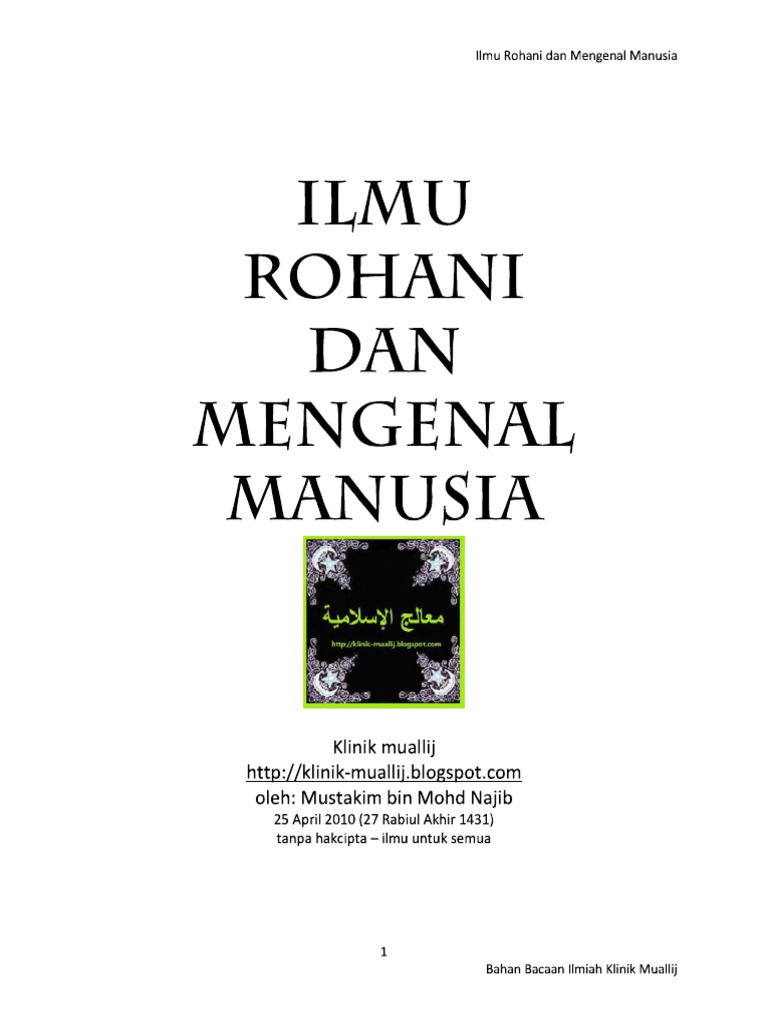 Ilmu Rohani Dan Mengenal Manusia | PDF