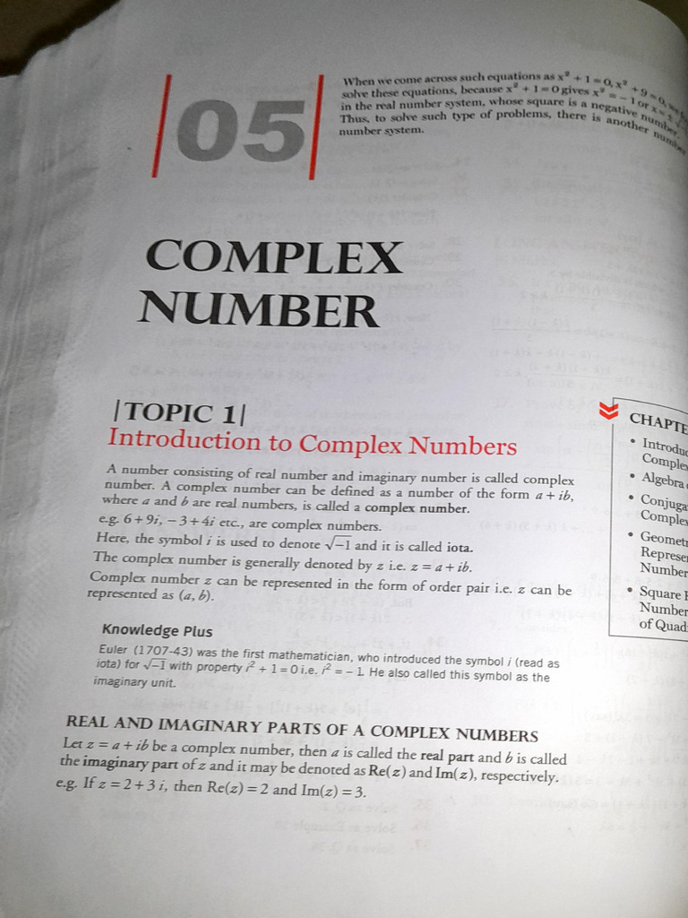 Chap 4 - Complex Numbers | PDF