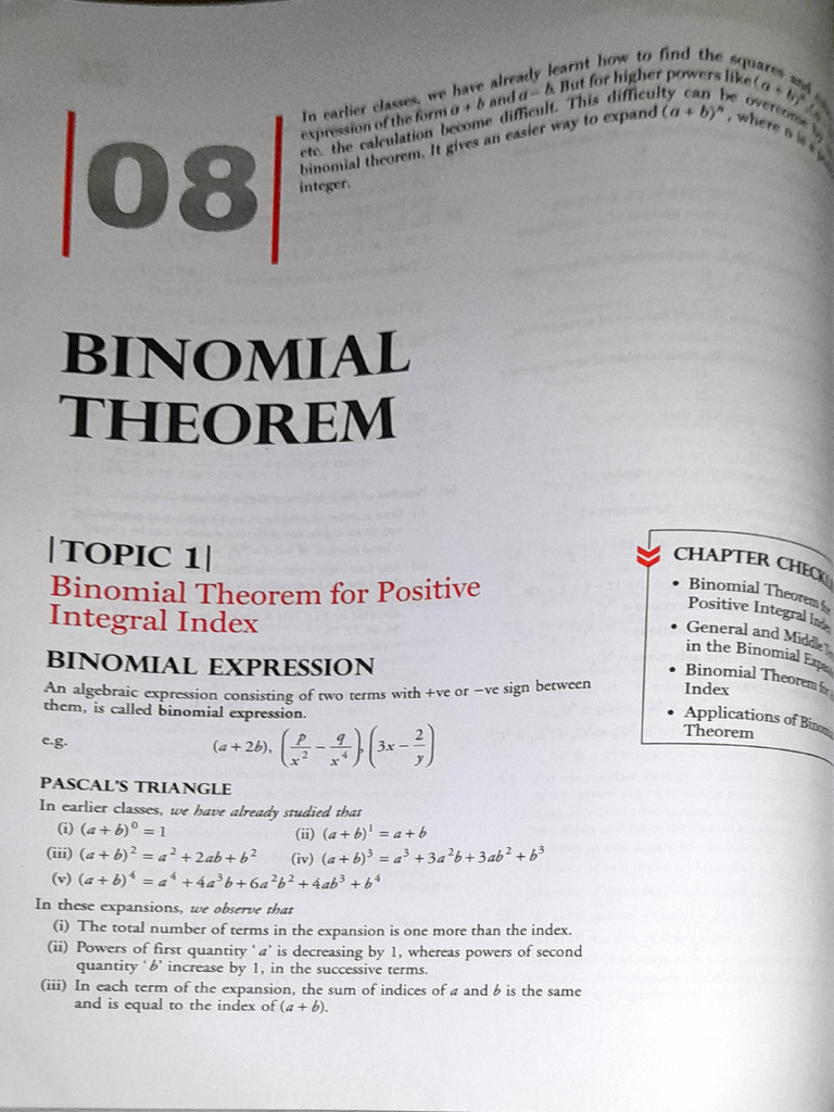 Chap 6 - Binomial Theorom | PDF