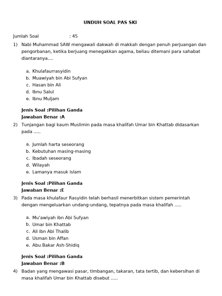 Lembar Soal PAS SKI | PDF | Politik | Sejarah