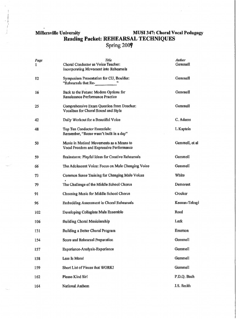 Choir Rehearsal Techniques - Solfege | PDF