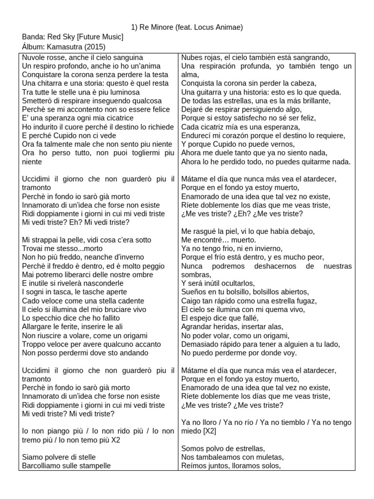 Letras de Canciones | PDF