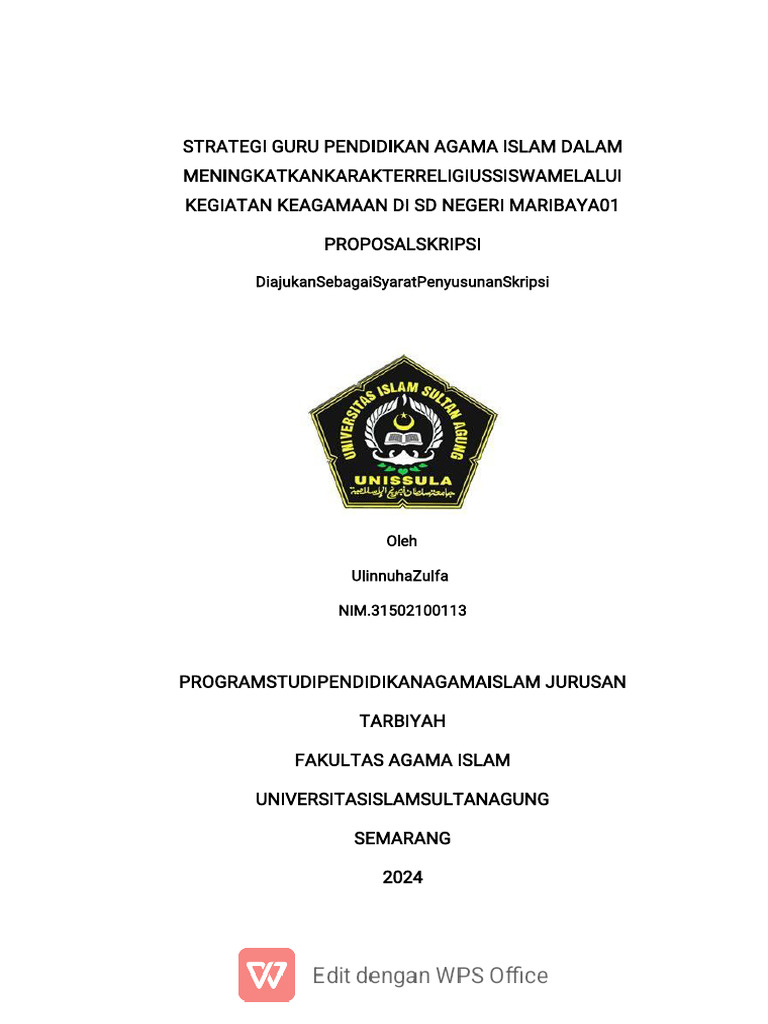 Proposal Skripsi Zulfa - 4 | PDF
